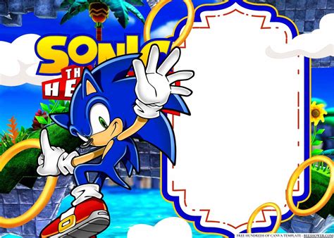 Best 12 Free Editable Sonic The Hedgehog Blank Birthday Invitation Artofit