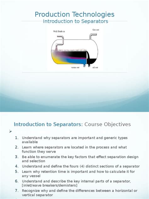 Introduction To Production Separators Pdf Liquids Foam