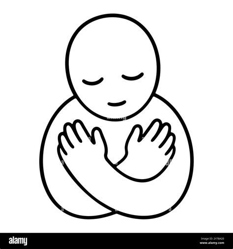 Hug Self Clipart Love Yourself Concept For Illustartion Circle