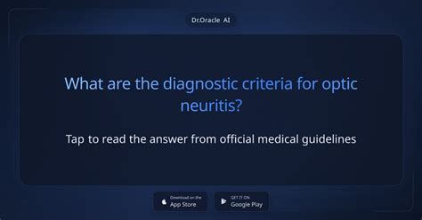 What Are The Diagnostic Criteria For Optic Neuritis