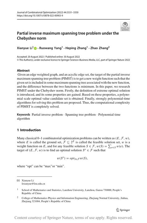 Partial Inverse Maximum Spanning Tree Problem Under The Chebyshev Norm