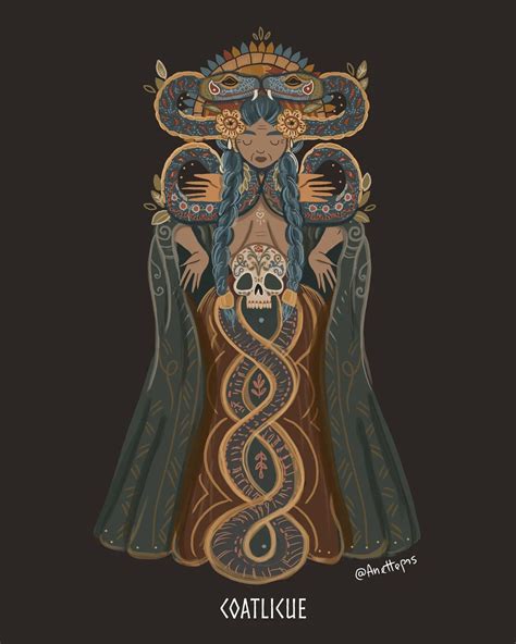 Coatlicue Aztec Folklore By Anetteprs Illustrations Gullveig Art