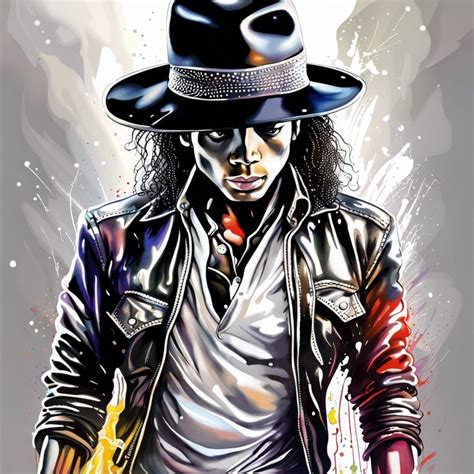 Michael Jackson Stand Pose Hand Hold Hat Head Look Down Black White