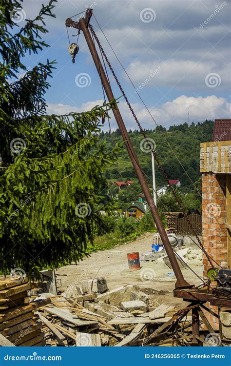 A Small Construction Crane Stock Image Image Of Technology 246256065
