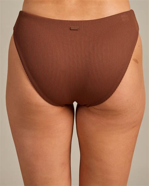 Roxy Rib Roxy Love The Comber Classic Bikini Bottom In Tiramisu Free