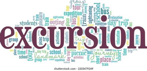 Excursion Word Cloud Conceptual Design Isolated Stock Vector Royalty