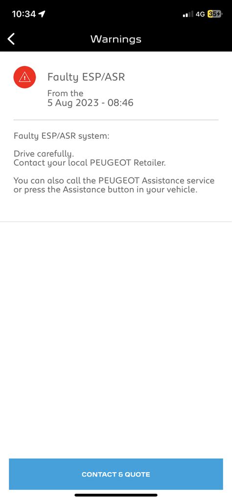 Faulty ESP ASR Alert On App Peugeot Forums