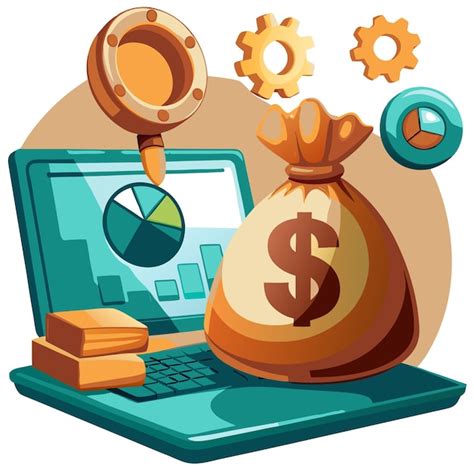 Digital Financial Analysis With Money Bag And Charts Premium Ai