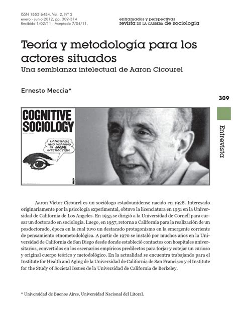 Aarón Cicourel Pdf Sociología Teoría