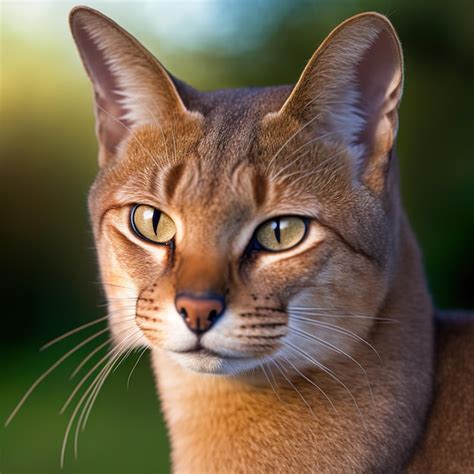 Chausie Cat Realista Sobre Un Deslumbrante Fondo Natural Al Aire Libre