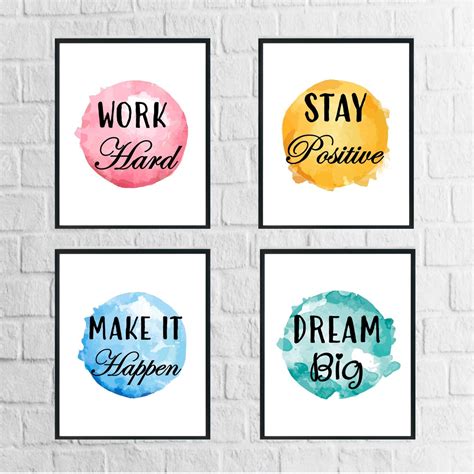 Set Of 4 Quotes Prints Poster Print Wall Art Quotes Typography Print
