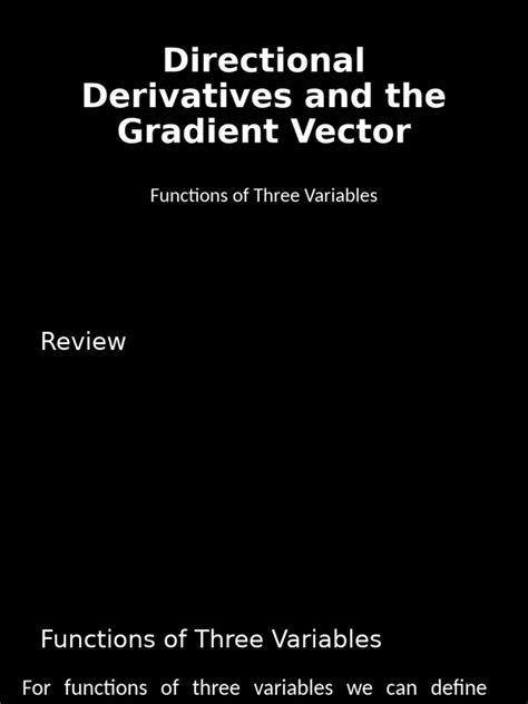 Directional Derivative Of Three Variable Pdf