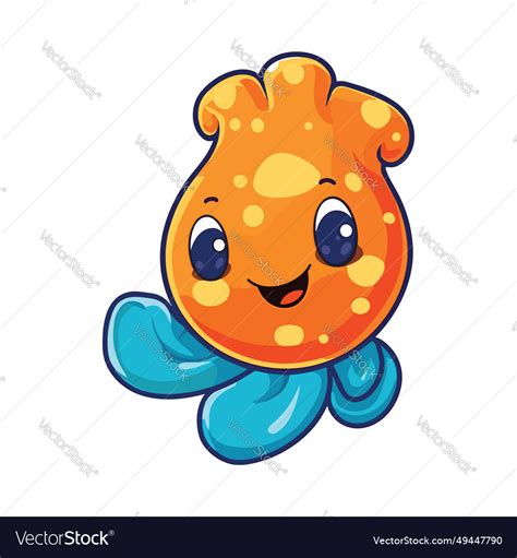 Sea Squirt Cute Funny Cartoon Kawaii Clipart Vector Image