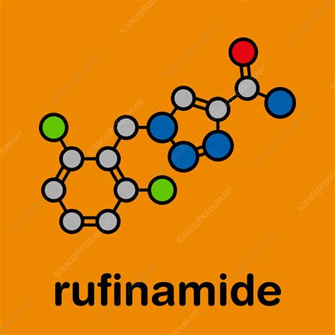 Rufinamide Seizure Drug Molecular Model Stock Image F0253039