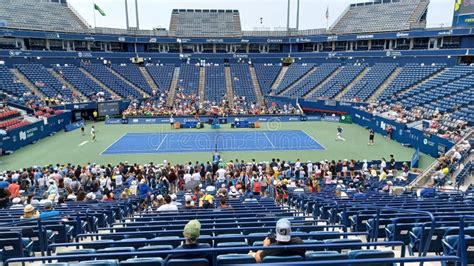 Tennis Court At Sobeys Stadium During Tennis Tournament In Toronto