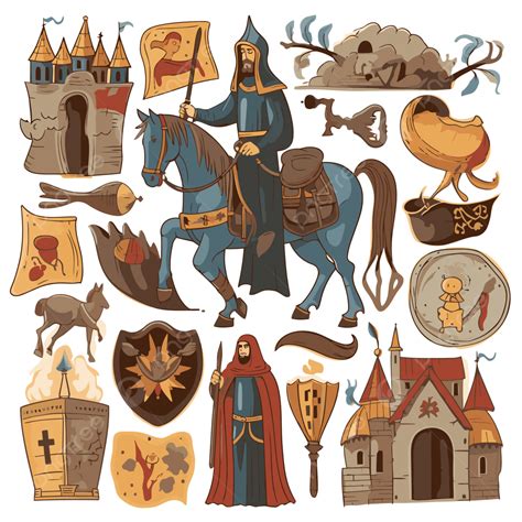 Edad Media Vector Png Dibujos Pegatina Clipart Medieval Png Y Vector