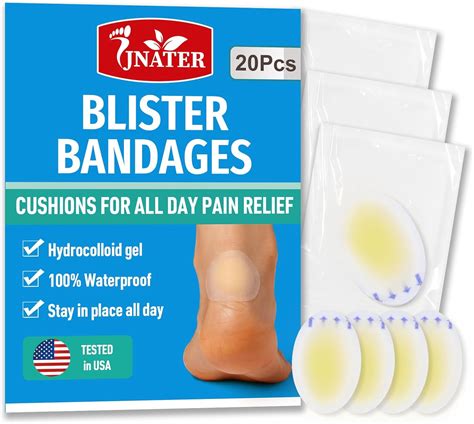 Blister Bandages For Feet 20pcs Hydrocolloid Bandages Ultra Thin