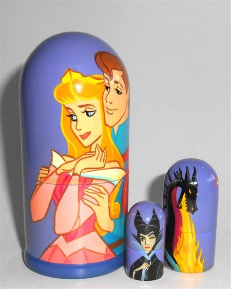 Sleeping Beauty Small Babushka Matryoshka Nesting Doll Babooshki