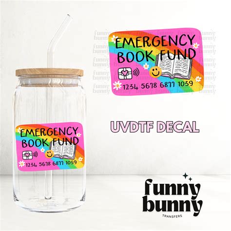 Emergency Book Fund Uvdtf Decal Funny Bunny Transfers