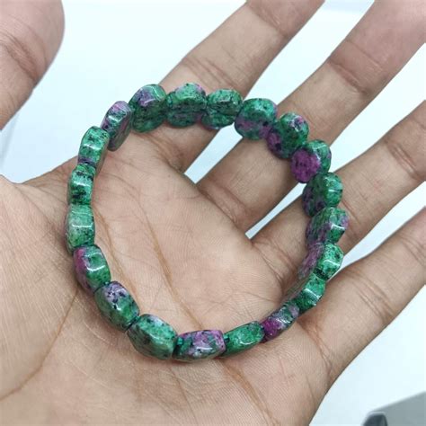 Buy Raw Epidote Zoisite Gemstone Bracelet Ruby Zoisite Beaded