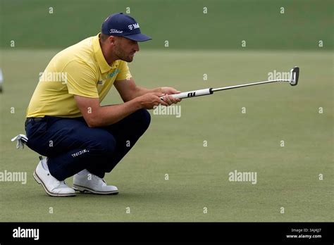 Wyndham Clark Lines Up A Putt On The Second Hole During The First Round
