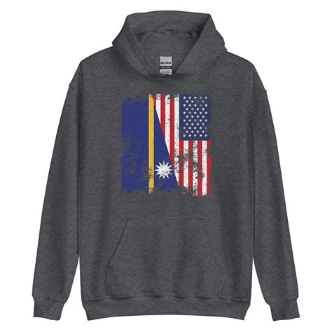 Nauru Usa Flag Half American Hoodie Flag Nation