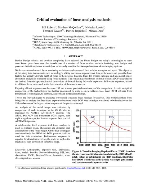 Pdf Critical Evaluation Of Focus Analysis Methods