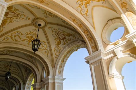 Architecture Background Classic Building With Decor Elements Stock