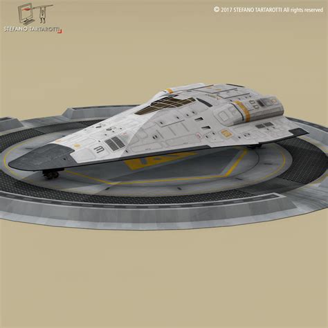 Shuttle Sci Fi 3d Model Flatpyramid