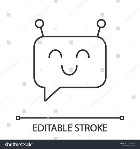 Chatbot Message Linear Icon Thin Line Stock Vector Royalty Free 1253404156 Shutterstock
