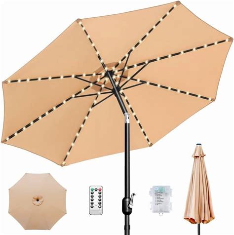 10ft Patio Umbrella Table Market Umbrella Outdoor Patio With 104 Led