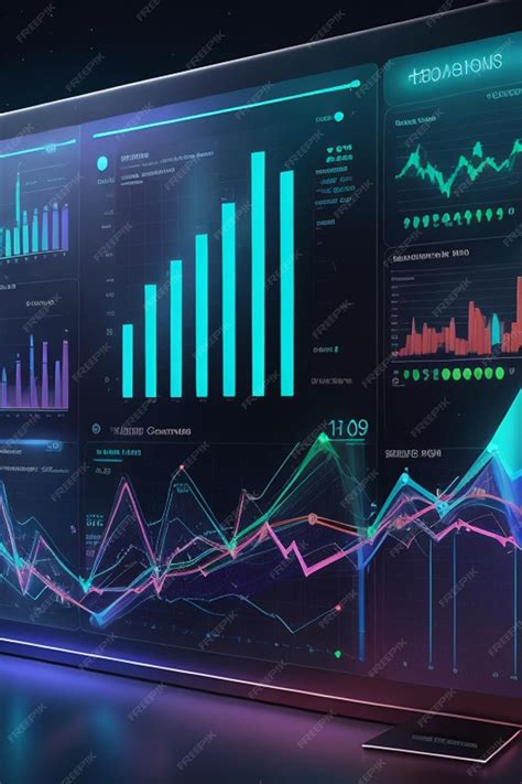 premium ai image hologram business graph and screen digital chart