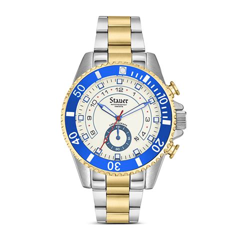 Stauer 70s Blue Chronograph