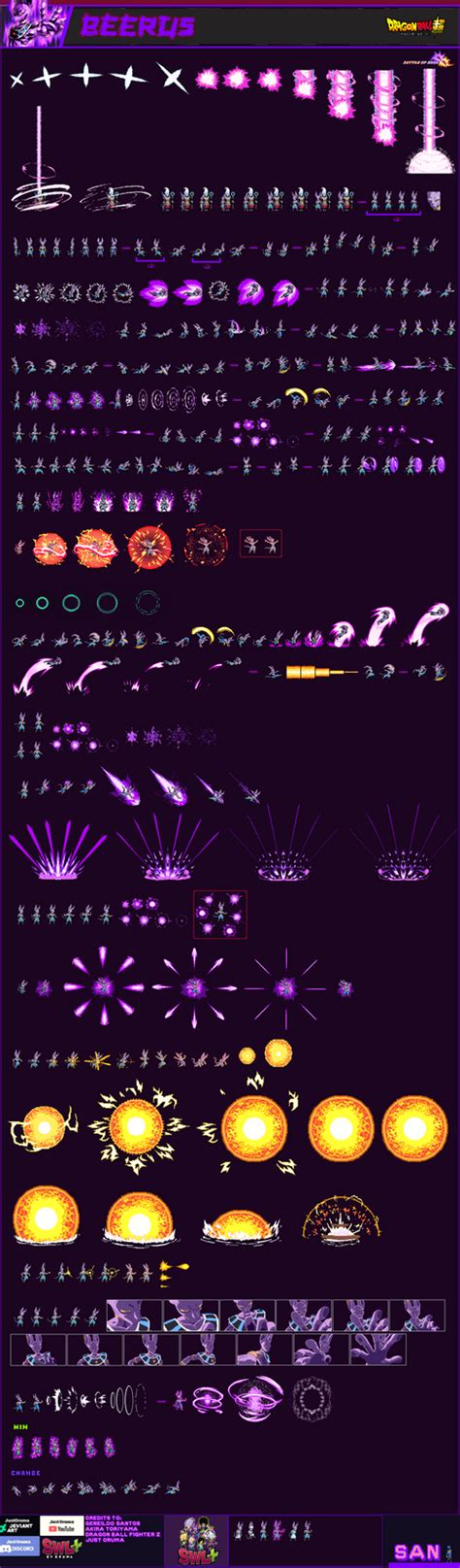 Swlplus Beerus Sprite Sheet By Blacksanyt On Deviantart