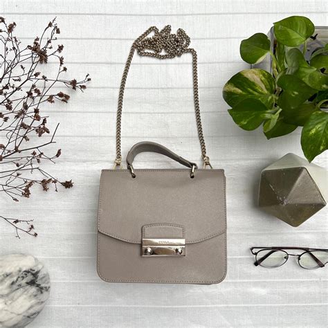 Furla Julia Mini Top Handle Bag In Etoupe Color Luxury Bags And Wallets