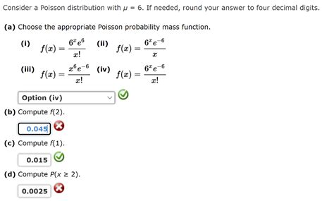 Solved Consider A Poisson Distribution With μ6 If Needed