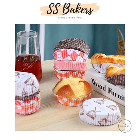 100pcs Roundboat Shape Bread Baking Paper Cup Baking Caseberkas Roti