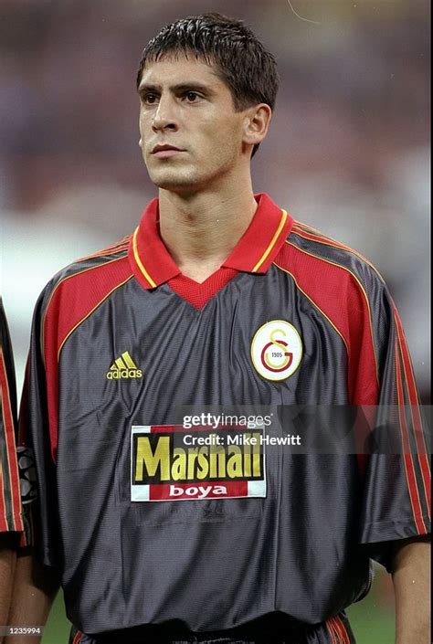 Portrait Of Umit Davala Of Galatasaray Lining Up To Face Ac Milan For