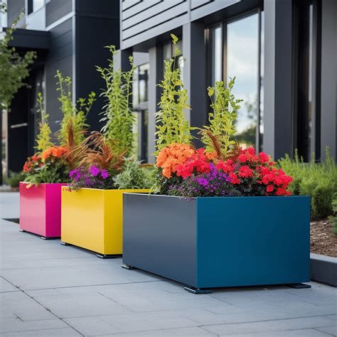 Custom Metal Planters In Vibrant Colors Urban Pot