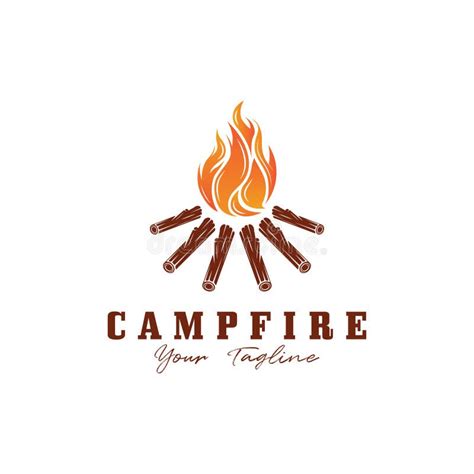 Vintage Campfire Camping Vector Illustration Stock Vector