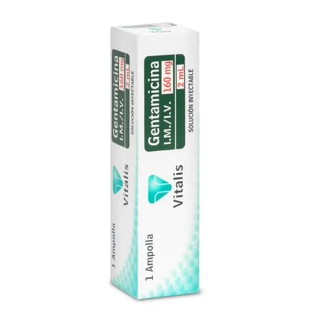 Gentamicina 160 Mg2 Ml Imiv Vitalis Caja X 1 Amp Gentamicina