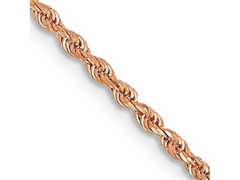 14k Rose Gold 15mm Solid Diamond Cut Rope 30 Inch Chain 18y5bf Jtv