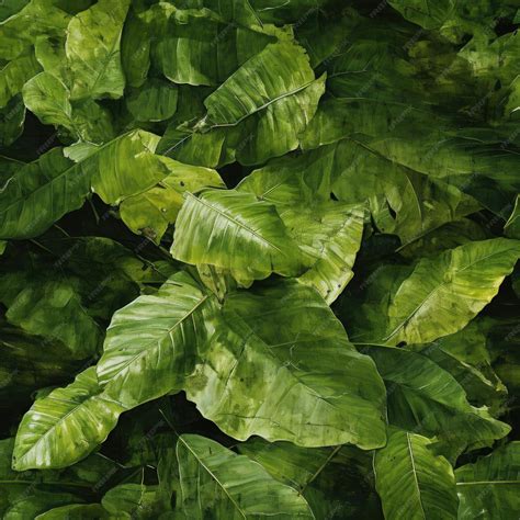 Premium Ai Image Realistic Tropical Leaves On Canvas In Naturalistic