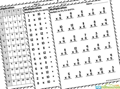 Year 4 Times Table Practice Worksheets