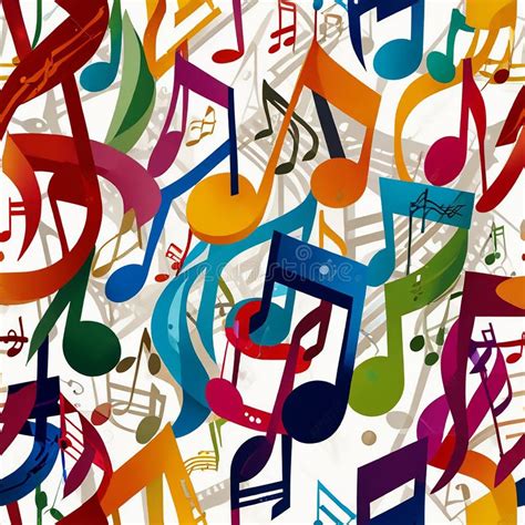 Illustration Of Colorful Music Notes On White Background Stock
