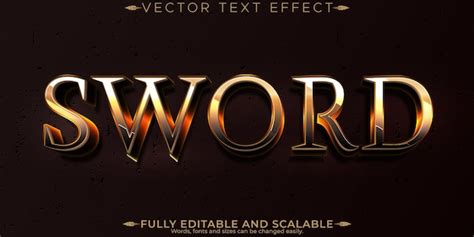 Sword Metallic Text Effect Vectors And Illustrations For Free Download