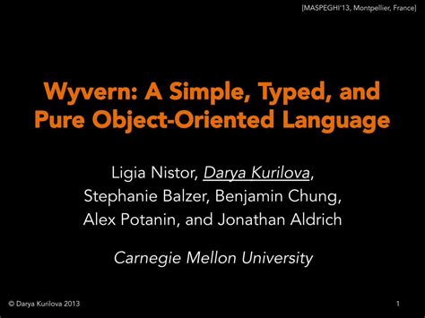 Pdf Wyvern A Simple Typed And Pure Object Oriented Language Dokumentips