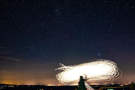 Premium Photo Playing Light In The Night Lasso