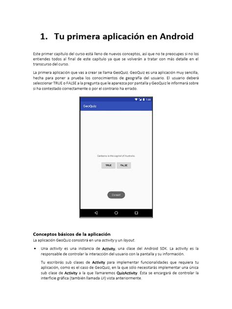 01 Tu Primera Aplicacion En Android Descargar Gratis Pdf Software De La Aplicacion