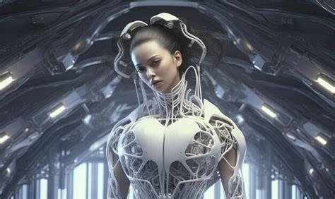 Premium Ai Image The Young Asian Female Robot Seamlessly Interacts With Humans Displaying